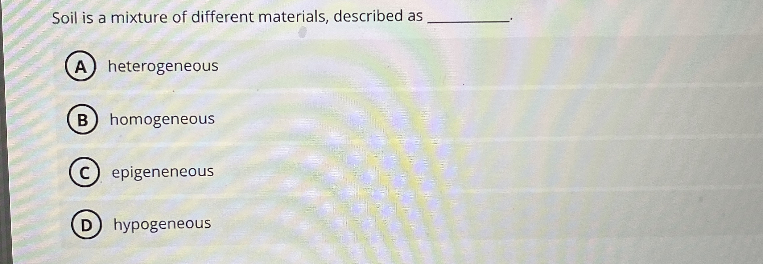 Solved Soil is a mixture of different materials, described | Chegg.com