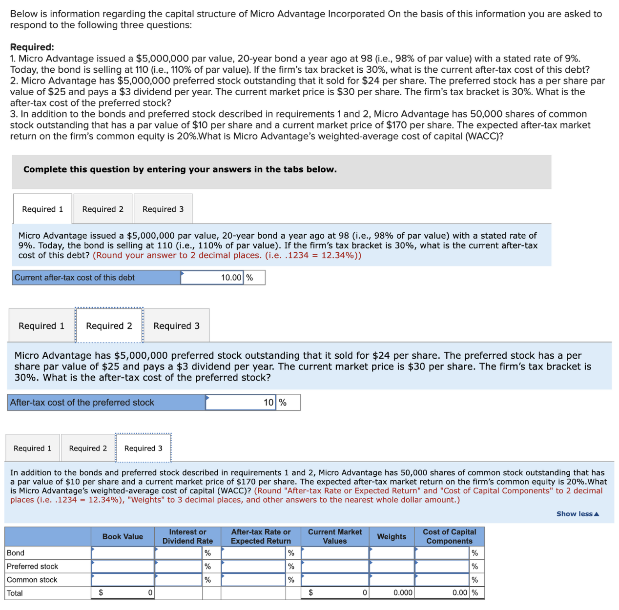 Below is information regarding the capital structure | Chegg.com