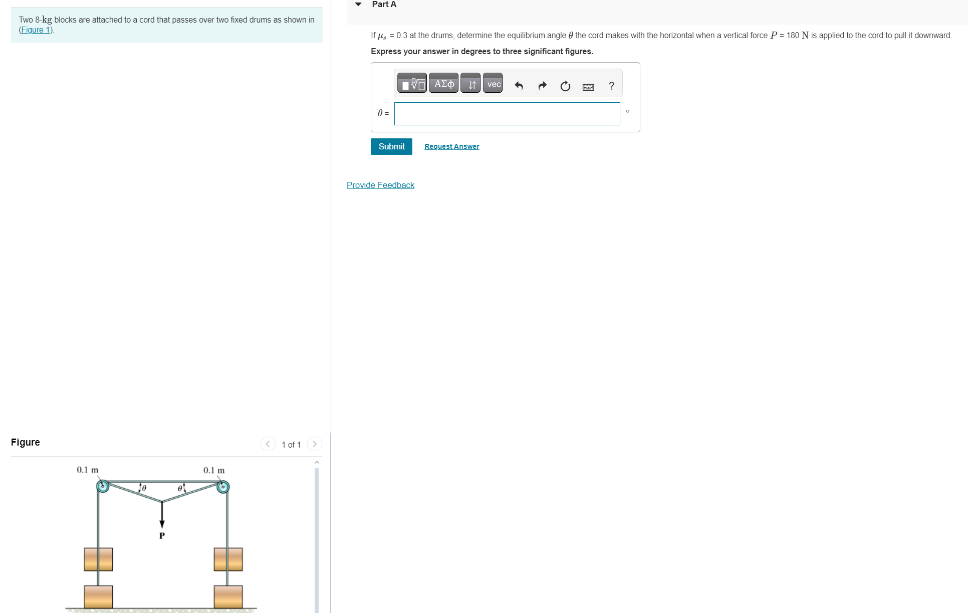 Solved Two 8-kg blocks are attached to a cord that passes | Chegg.com