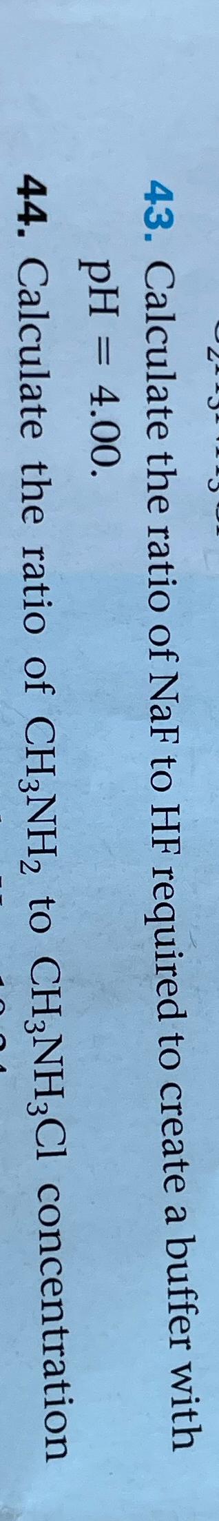 Solved Calculate the ratio of NaF to HF ﻿required to create | Chegg.com