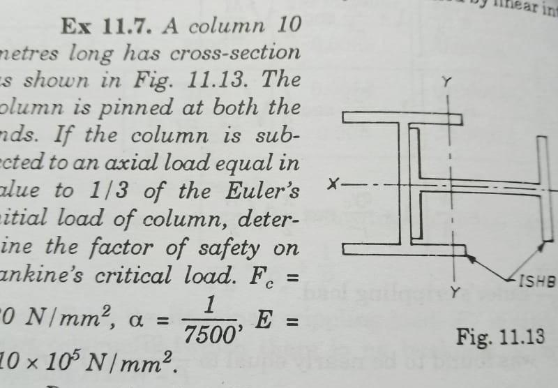 Ex 11.7. A column IU netres long has cross-section | Chegg.com