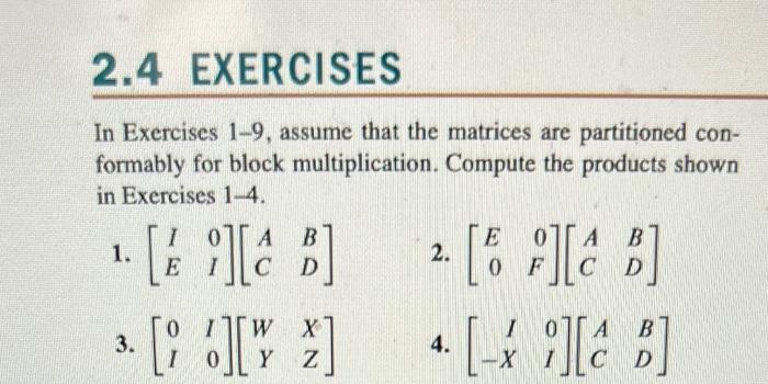 Solved In Exercises 1-9, assume that the matrices are | Chegg.com