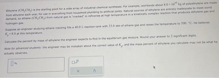 Solved Ethylene (CH2CH2) is the starting point for a wide | Chegg.com