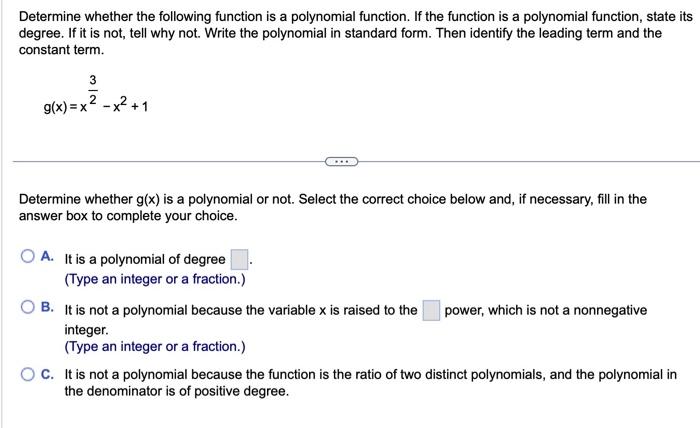 Solved Determine whether the following function is a | Chegg.com