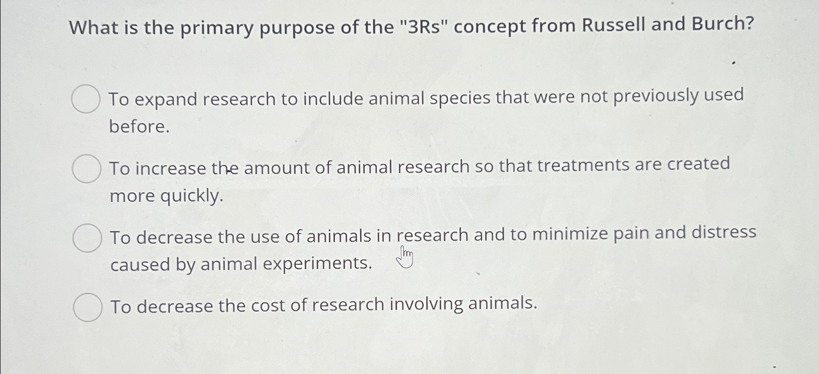 Solved What is the primary purpose of the "3Rs" ﻿concept | Chegg.com