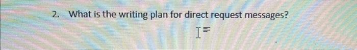 2. What is the writing plan for direct request | Chegg.com