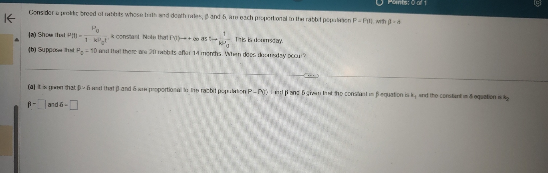 Solved Consider a prolific breed of rabbits whose birth and | Chegg.com