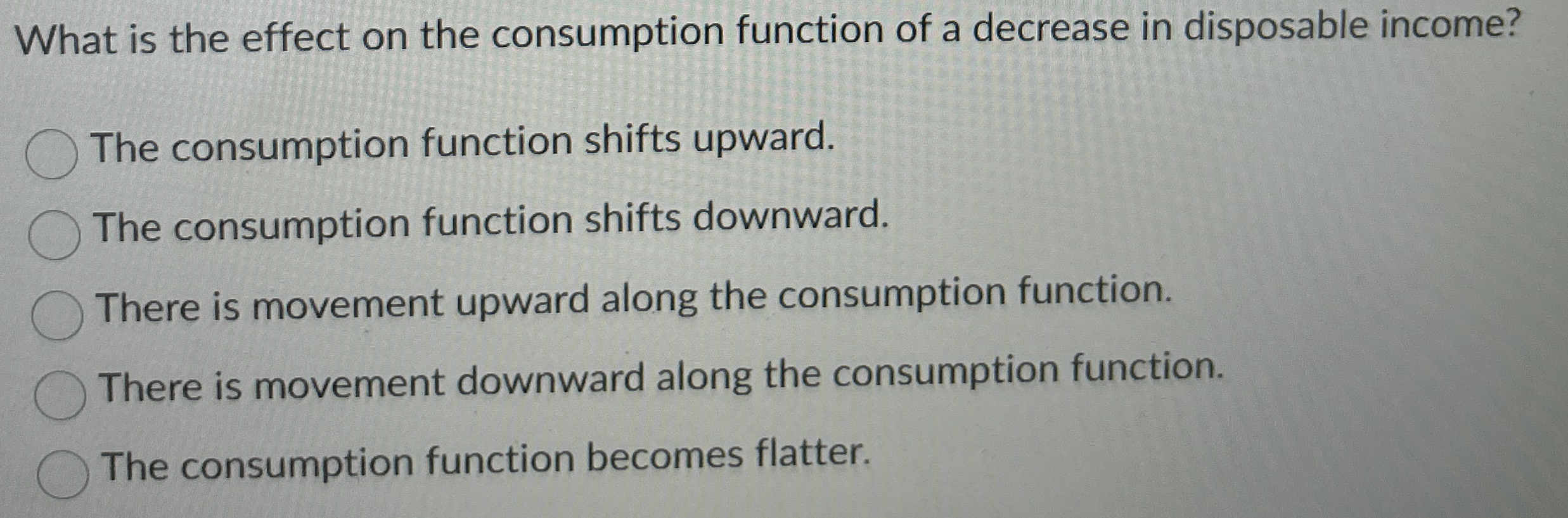 Solved What is the effect on the consumption function of a | Chegg.com