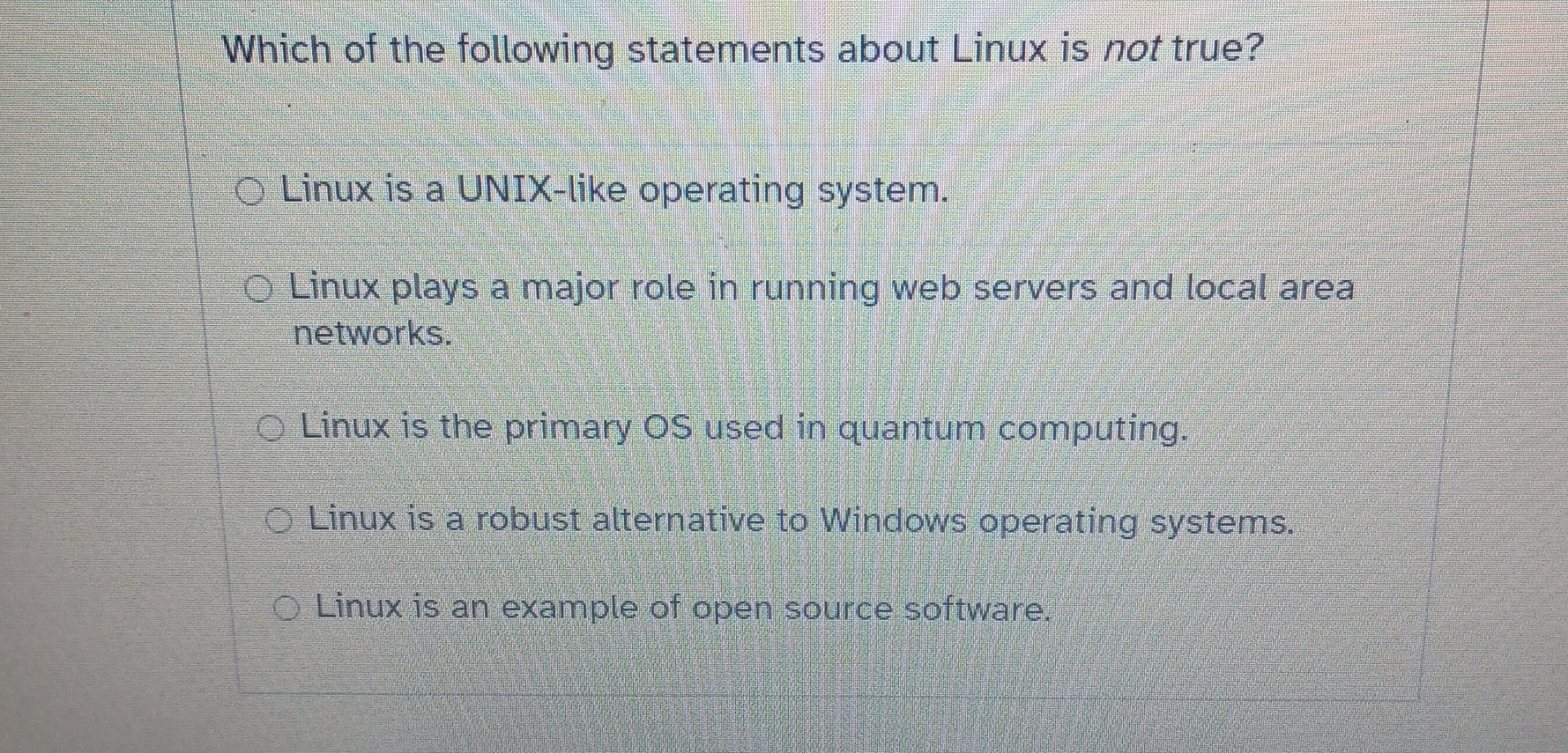 Solved Which of the following statements about Linux is not | Chegg.com