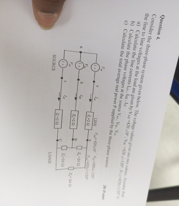 Solved Question 4.Consider the three-phase system given | Chegg.com