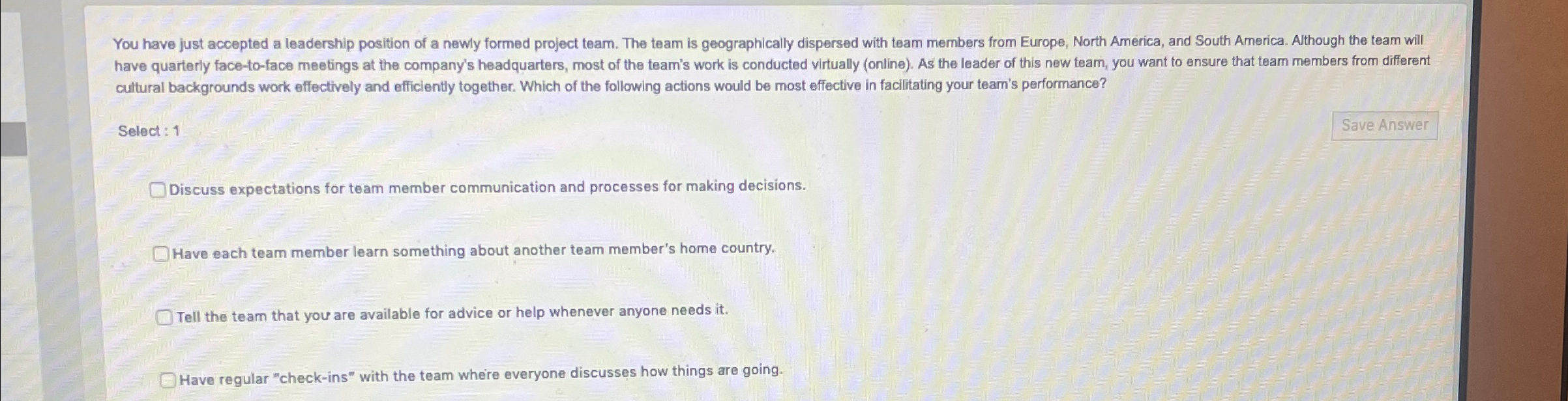 Solved cultural backgrounds work effectively and efficiently | Chegg.com