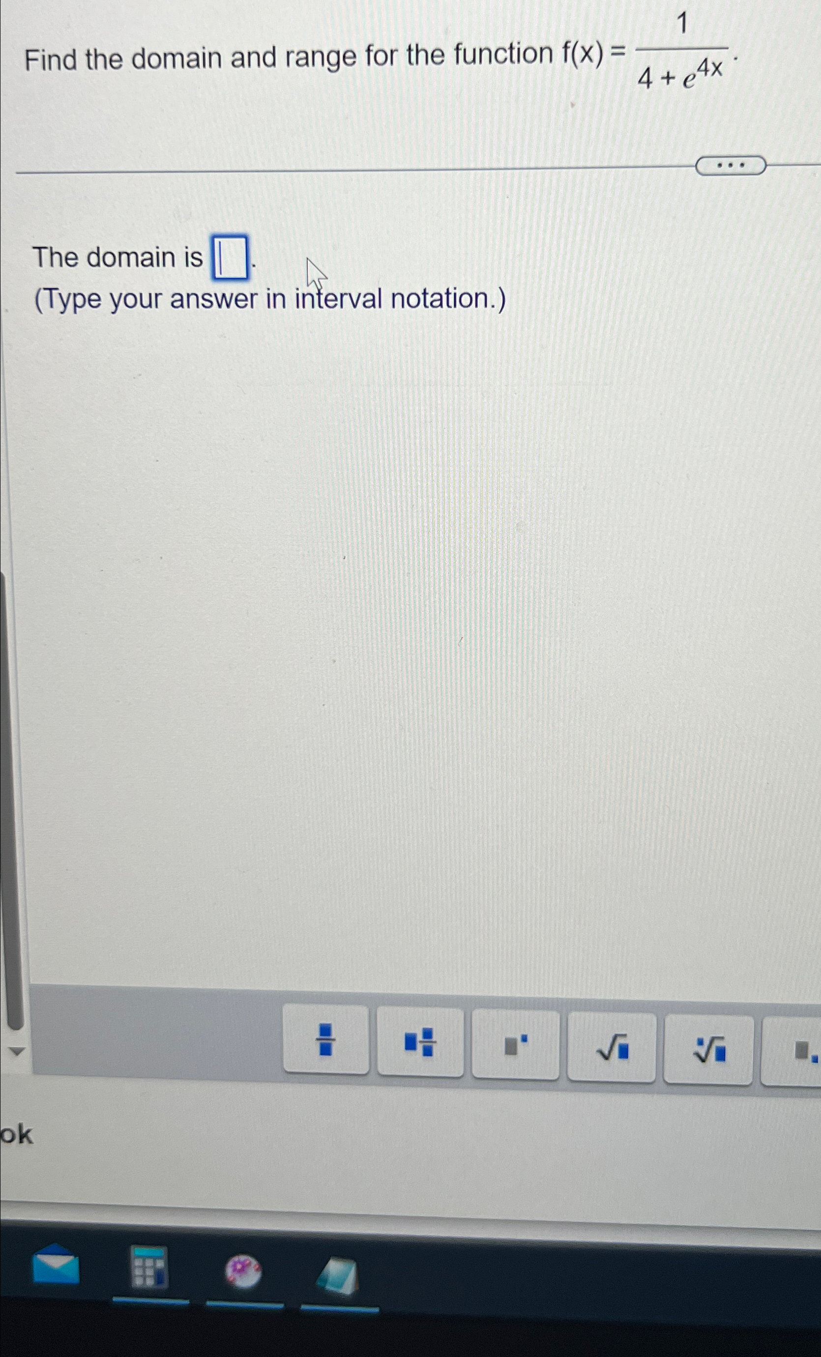 Solved Find the domain and range for the function | Chegg.com