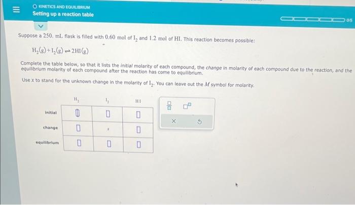 Solved Suppose a 250. mL flask is filled with 0.60 mol of I2 | Chegg.com