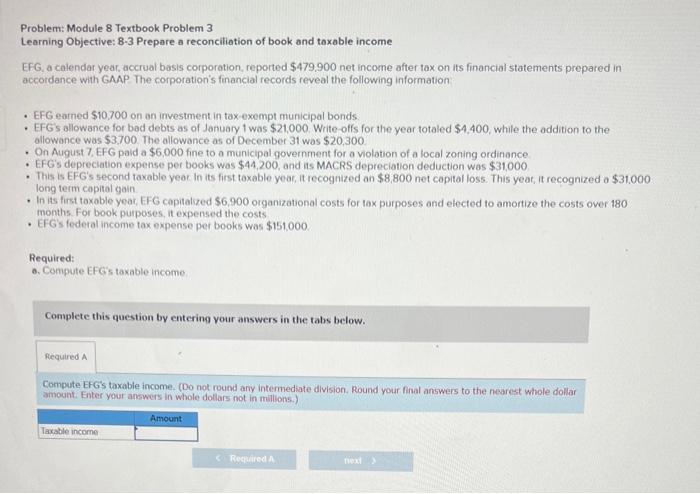 Solved Problem: Module 8 Textbook Problem 3 Learning | Chegg.com