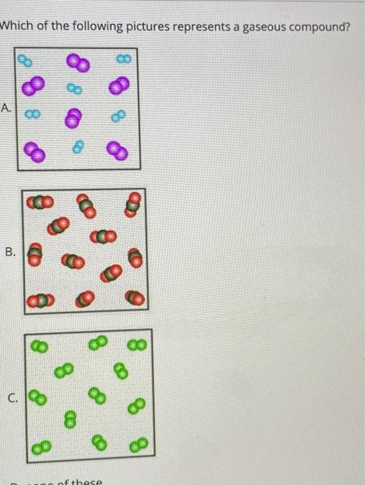 Solved Which of the following pictures represents a gaseous | Chegg.com