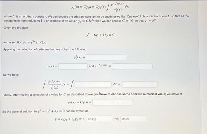 Solved 1 Point Given A Second Order Linear Homogeneous