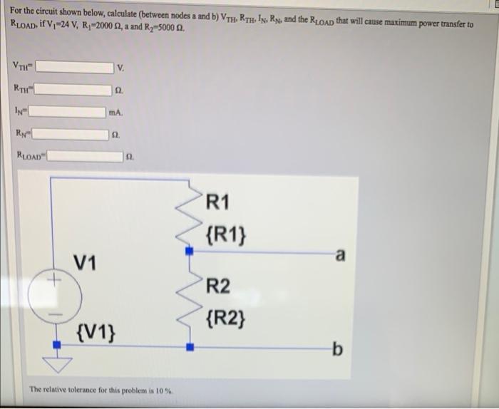 Solved For the circuit shown below, calculate (between nodes | Chegg.com