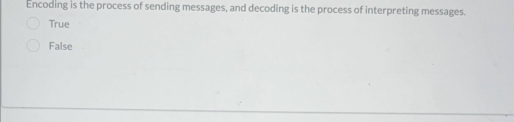 Solved Encoding is the process of sending messages, and | Chegg.com