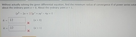 Solved by an EXPERT Without actually solving the given differential | Chegg.com