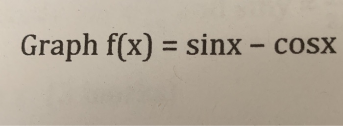 Solved Graph f(x) = sinx - COSX | Chegg.com