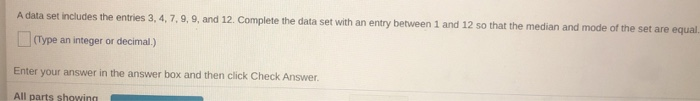 Solved Construct The Described Data Set The Entries In The