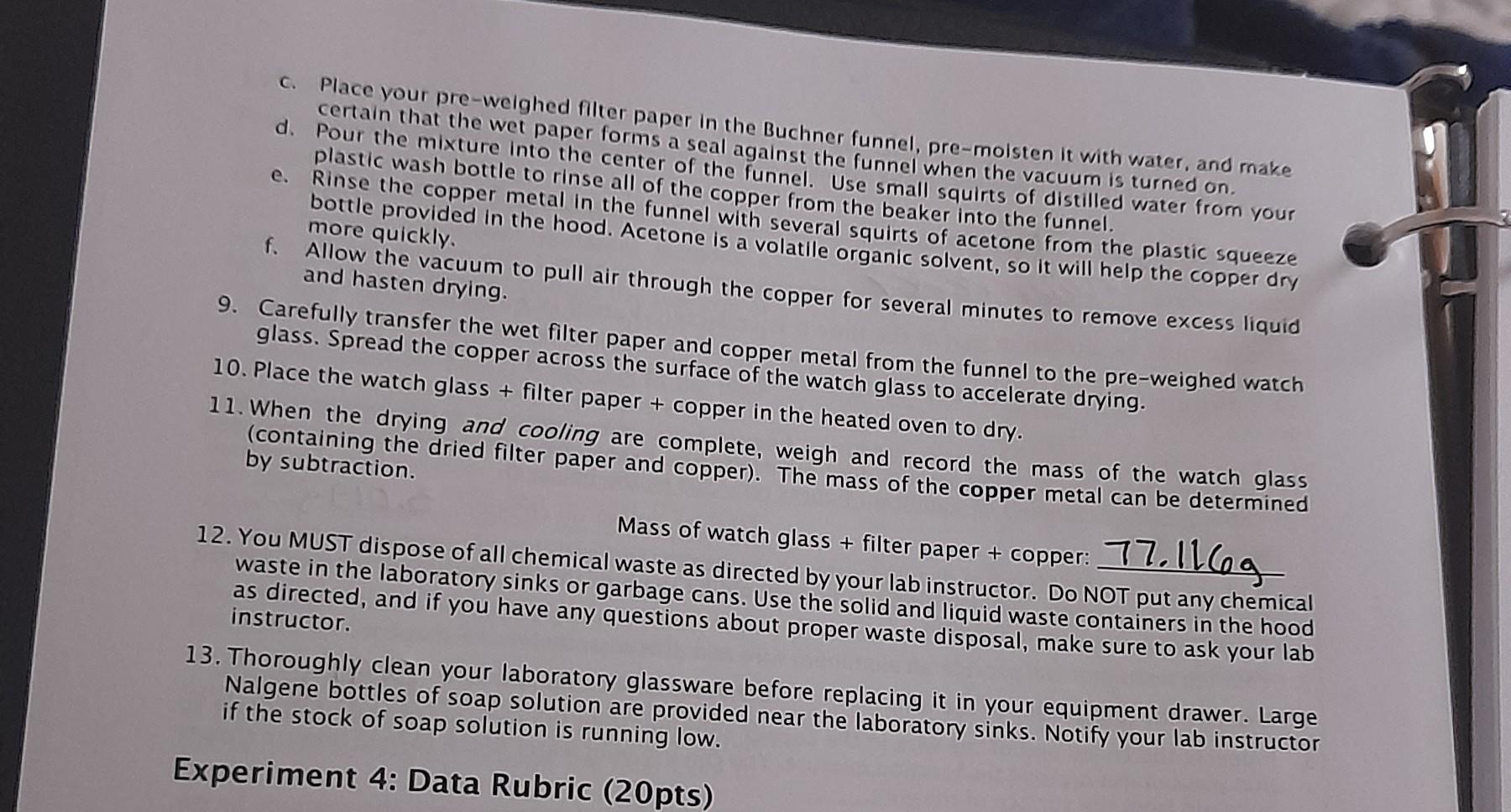 Solved Experiment 4: Procedures and Data Sheet (Allowed on | Chegg.com