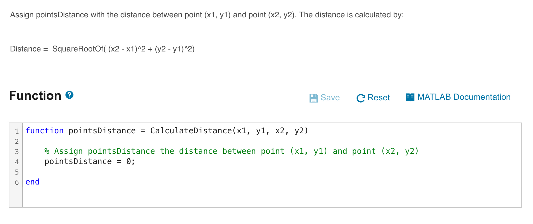 Assign pointsDistance with the distance between point | Chegg.com