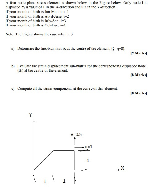 A four-node plane stress element is shown below in | Chegg.com