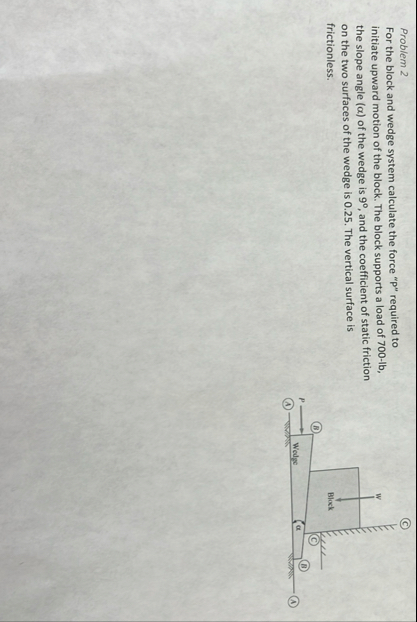 Solved Problem 2For the block and wedge system calculate the | Chegg.com
