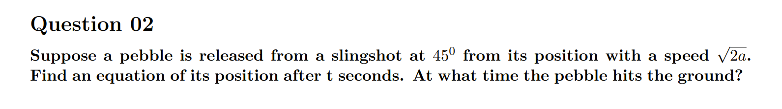 Question 02Suppose a pebble is released from a | Chegg.com
