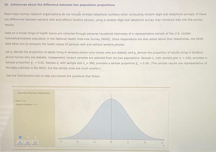 Solved 30. Inferences about the difference between two | Chegg.com
