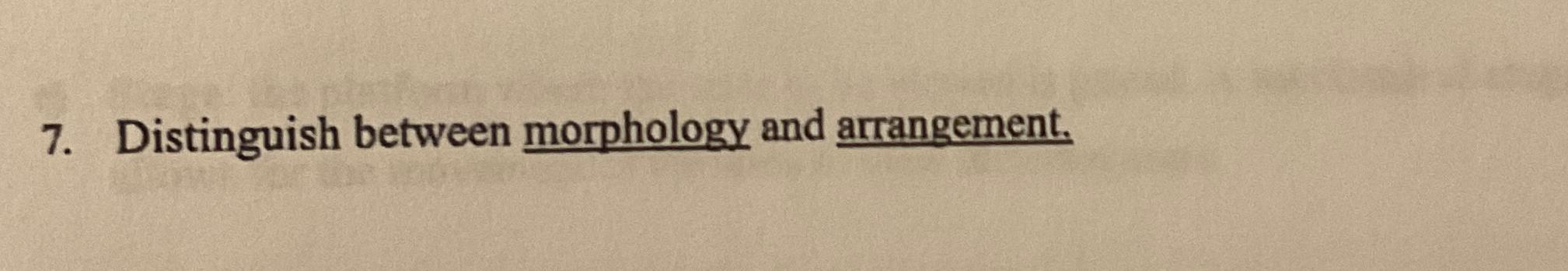 Solved Distinguish between morphology and arrangement. | Chegg.com
