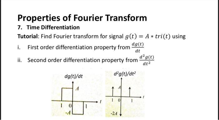 Solved Properties of Fourier Transform 7. Time | Chegg.com