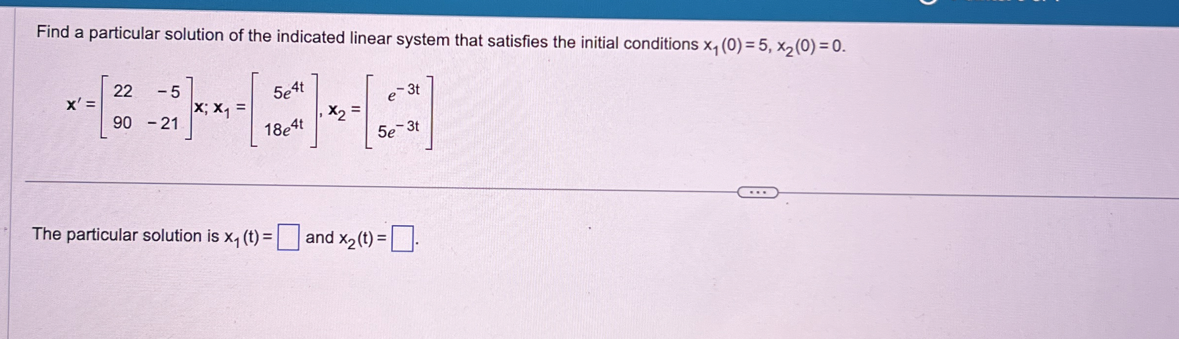 Solved Find a particular solution of the indicated linear | Chegg.com