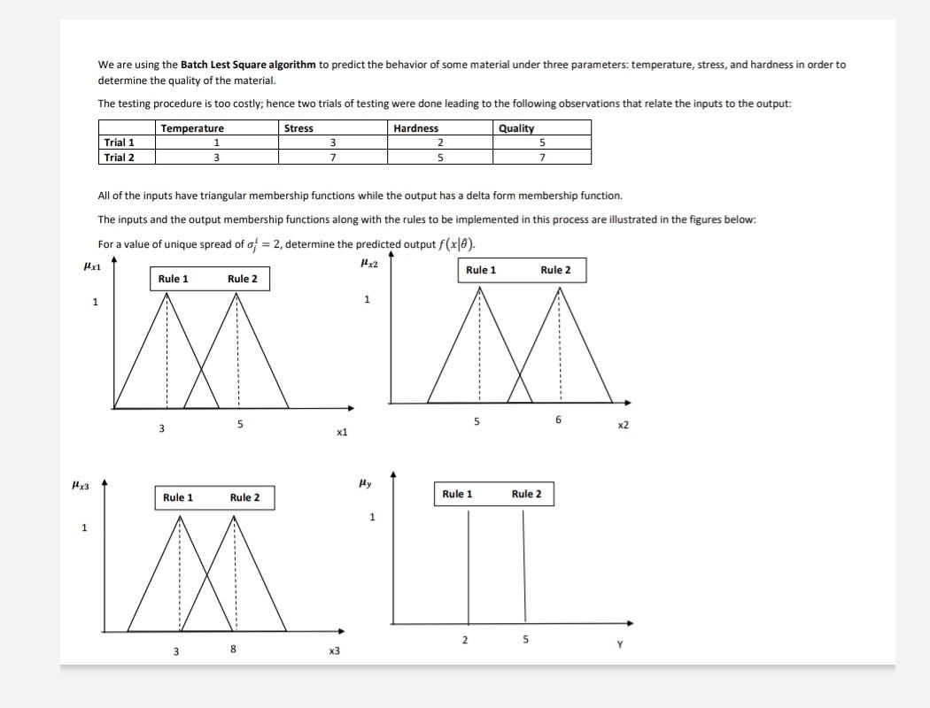 Solved We are using the Batch Lest Square algorithm to | Chegg.com
