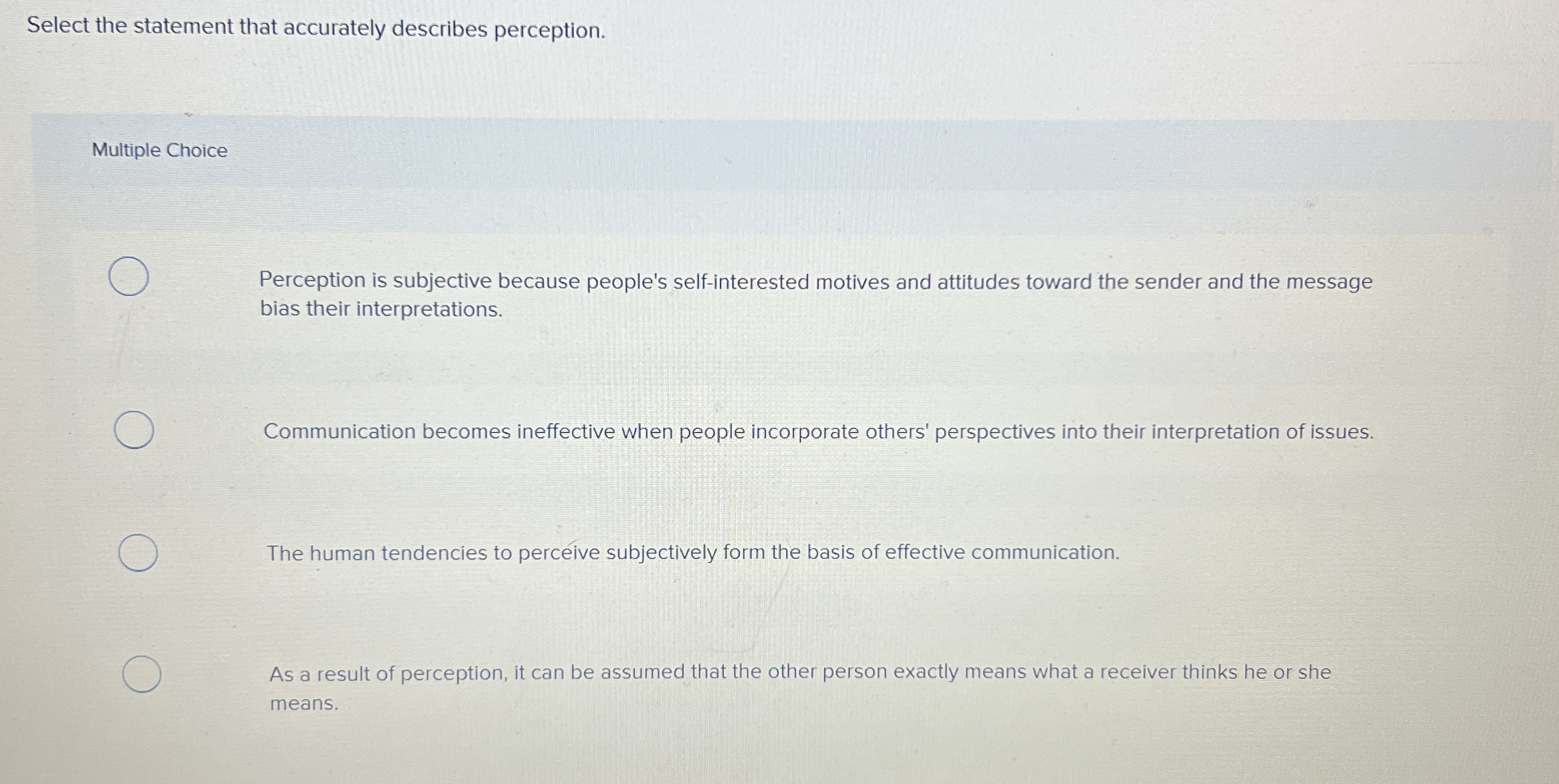 Solved Select the statement that accurately describes | Chegg.com