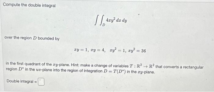 Solved Find a number a so that the change of variables | Chegg.com