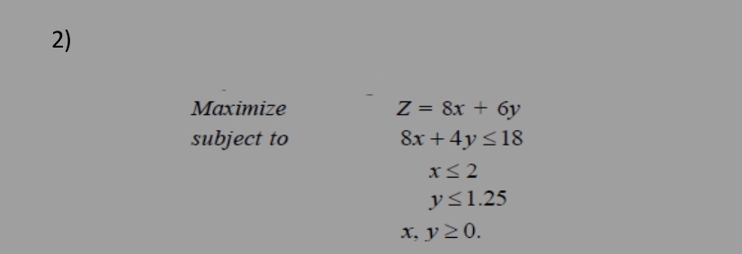 Solved Maximize Z=8x+6y ﻿subject | Chegg.com