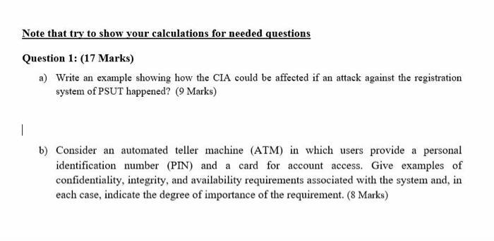 Solved a) Write an example showing how the CIA could be | Chegg.com