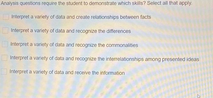 Solved Analysis questions require the student to demonstrate | Chegg.com