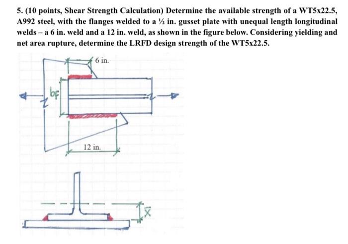 Solved (10 ﻿points, Shear Strength Calculation) ﻿Determine | Chegg.com
