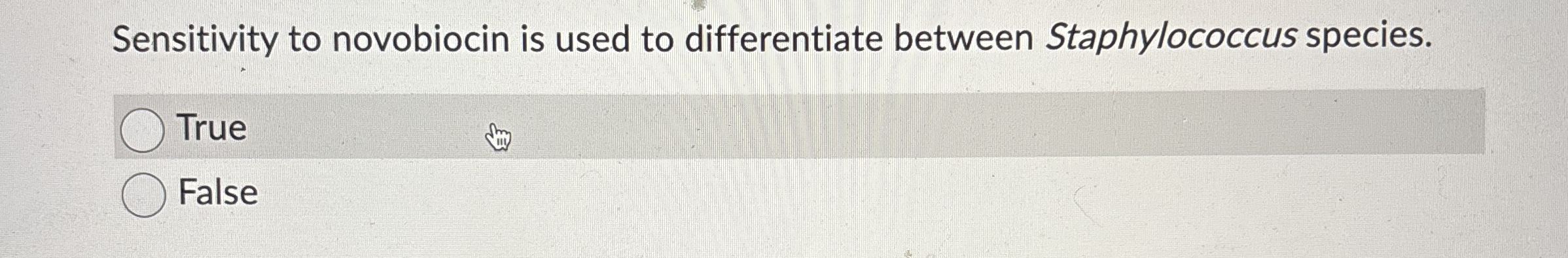 Solved Sensitivity to novobiocin is used to differentiate | Chegg.com