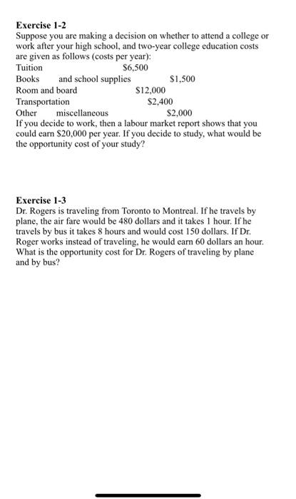 Solved Exercise 1-2 Suppose you are making a decision on | Chegg.com