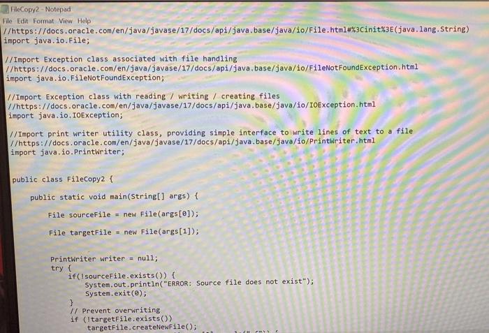 Solved Challenge 1 - File Copy [FileCopy.java] - 5 point | Chegg.com