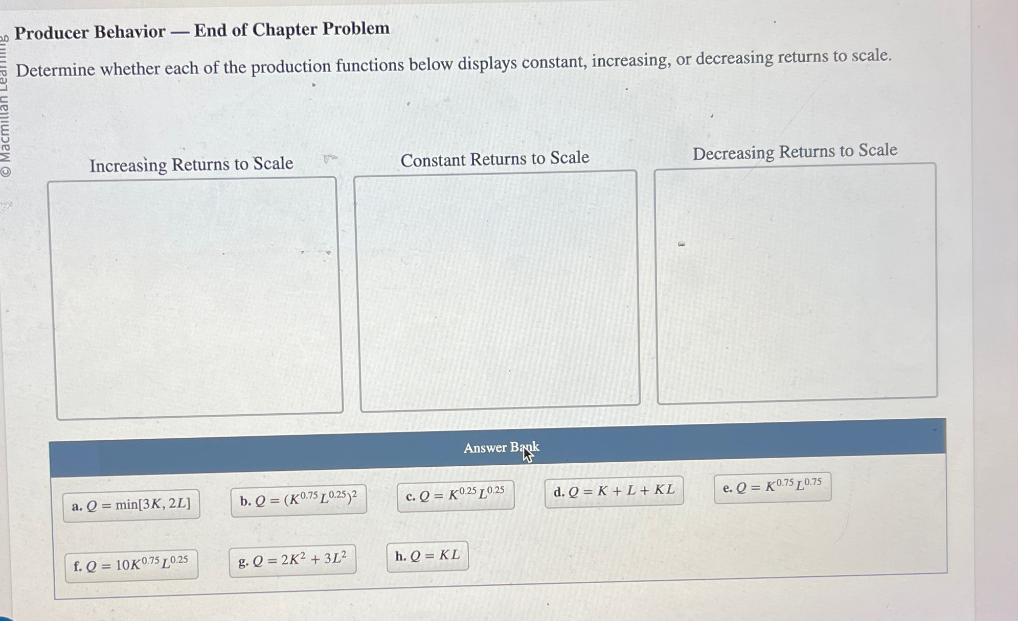 Solved Producer Behavior - ﻿End of Chapter ProblemDetermine | Chegg.com