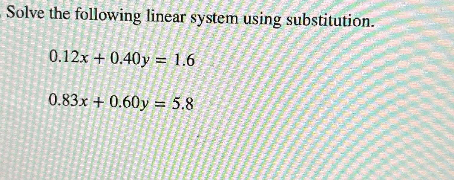 Solved Solve the following linear system using | Chegg.com Solved Solve the following linear system using | Chegg.com