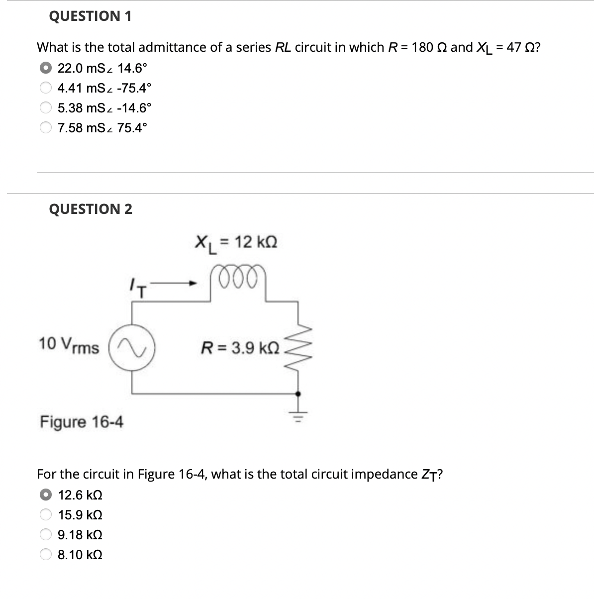 Solved QUESTION 1What is the total admittance of a series RL | Chegg.com
