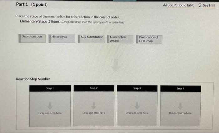 Solved Place the steps of the mechanism for this reaction in | Chegg.com