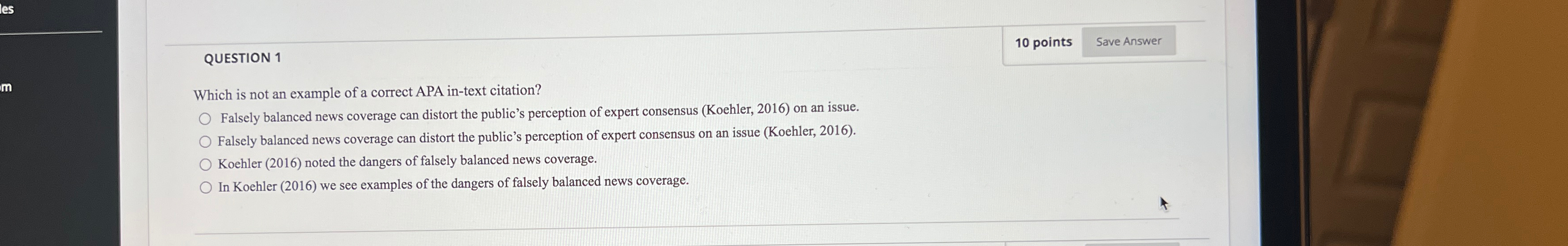 Solved QUESTION 110 ﻿pointsWhich is not an example of a | Chegg.com