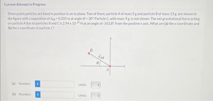 Solved Three point particles are fixed in position in an xy | Chegg.com